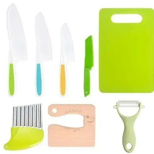 Детский кухонный набор игрушечных пластиковых ножей для раннего развития, безопасный для рук, набор ножей для нарезки овощей, детский набор для выпечки