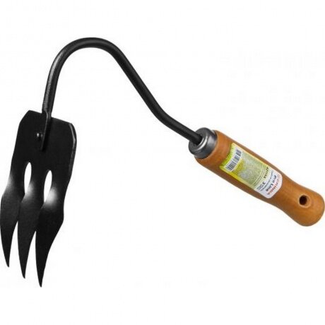 Грабли-рыхлитель GRINDA ProLine 120х86х265 мм, 3-х зубые, деревянная ручка (421514)