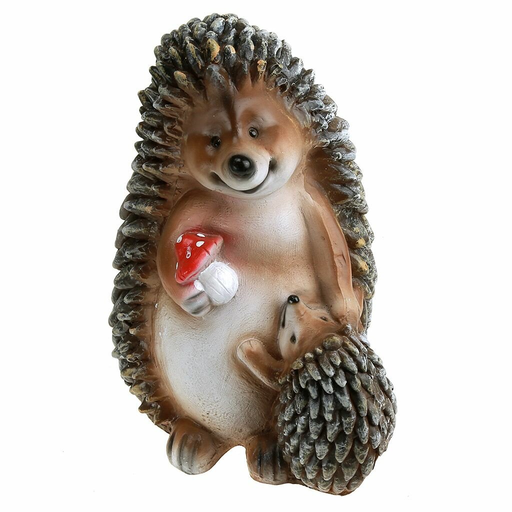 Скульптура-фигура для сада Домашняя Мода из полистоуна "Еж мама с ежонком" 35х23х23 см (F1435)