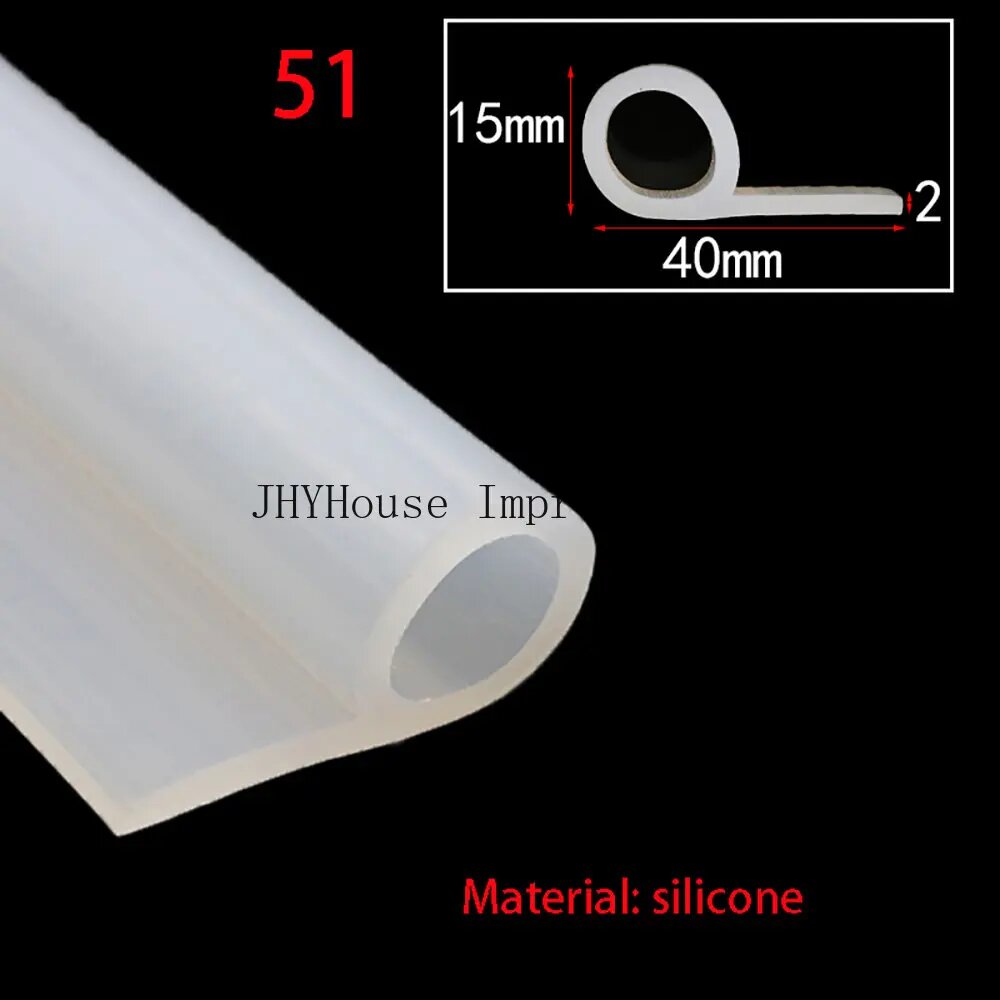 Термостойкая уплотнительная лента силиконовая P-типа 9 форм P-51