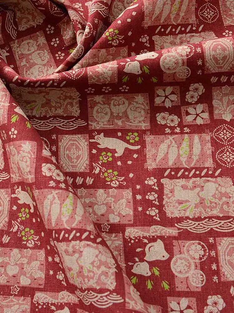 FABILL Ретро хлопковая льняная ткань 55%Cotton 45%Linen Розовый, K 3