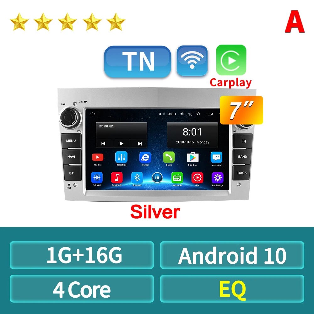 Автомагнитола Carplay, мультимедийный видеоплеер на Android 10, для Opel Vauxhall Astra Antara Meriva Vivaro Combo Signum Vectra Corsa, типоразмер 2DIN