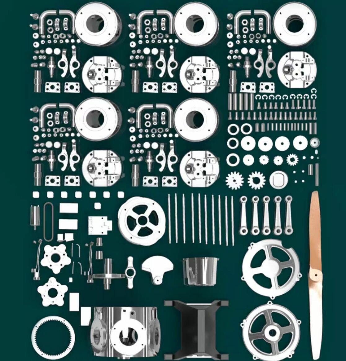 Радиальный 5-цилиндровый двигатель, металлический сборный конструктор, настольный арт-объект, Saturn (новинка)