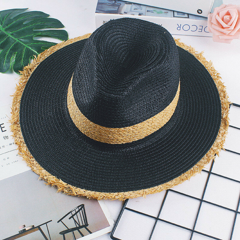 DIY Соломенная Пэчворк Черный Ребро Солома