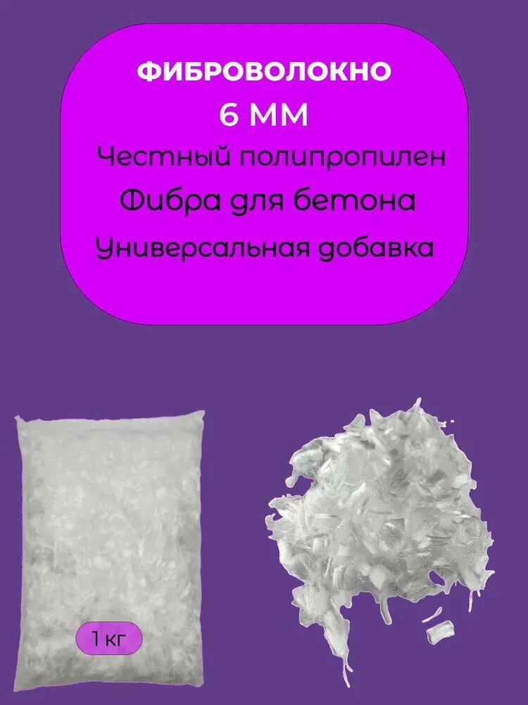 Фиброволокно для бетона полипропиленовое для бетона
