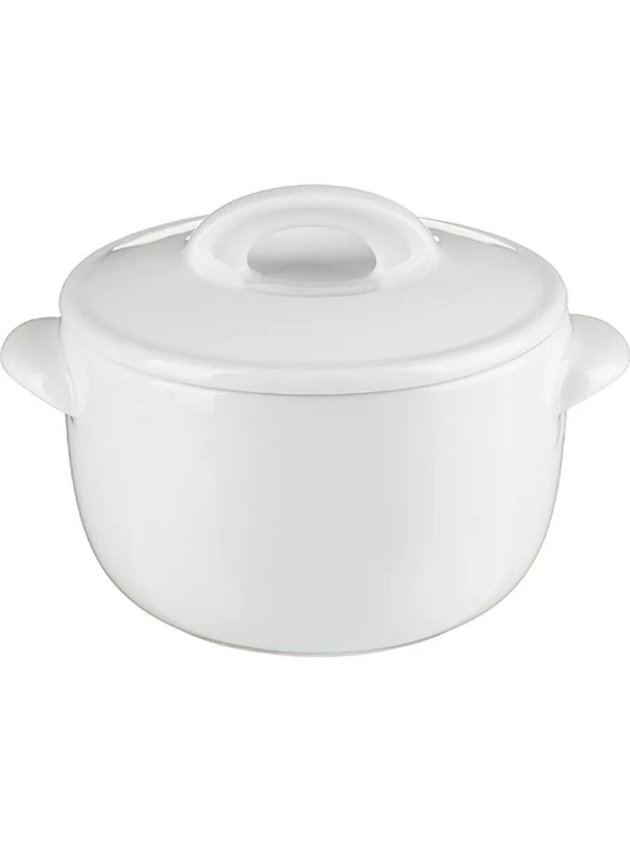 Горшок для запекания Башкирскии фарфор Белая, фарфоровый, 0,5 л