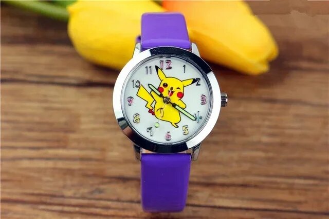 Кварцевые часы Pokémon Pikachu для детей, мальчиков и девочек, плюшевая игрушка Пикачу, рождественский подарок.
