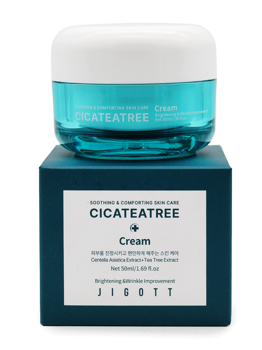 Jigott Крем для лица с экстрактами центеллы азиатской и чайного дерева Cicateatree Cream, 50 мл