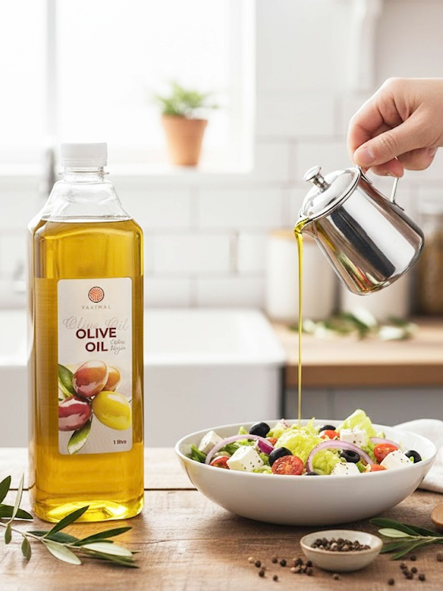 Масло оливковое нерафинированное Высшего Качества (Extra Virgin) якимал (YAKIMAL), 1л