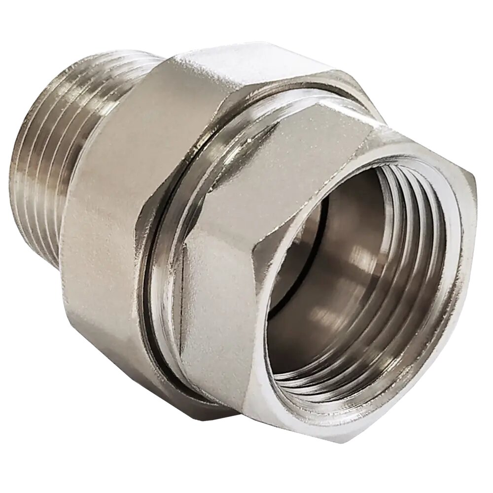 Сгон прямой американка Valfex 1/2" ВР-НР латунь никелированная