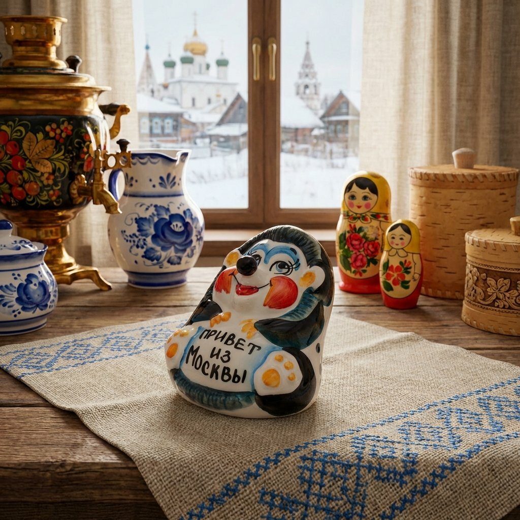 Фигурка Ежонок цв. ГЛ-389 Народные промыслы Фарфор