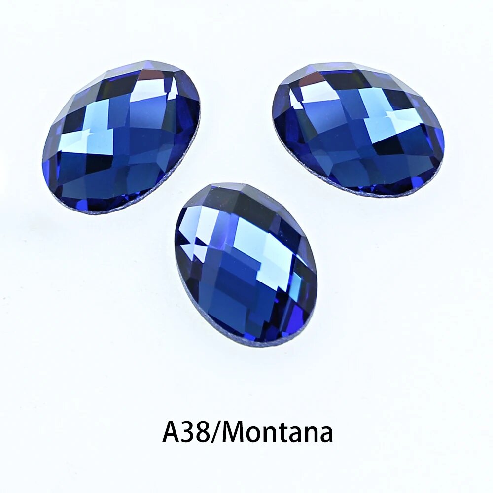 Стразы овальные A38 Montana, 10х14 мм, темно-синий