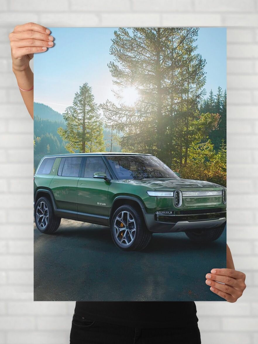 Плакат на стену для интерьера Авто и Мото (Ривиан R1S - Rivian R1S 1) - Постер по транспорту формата A1 (61x84 см)