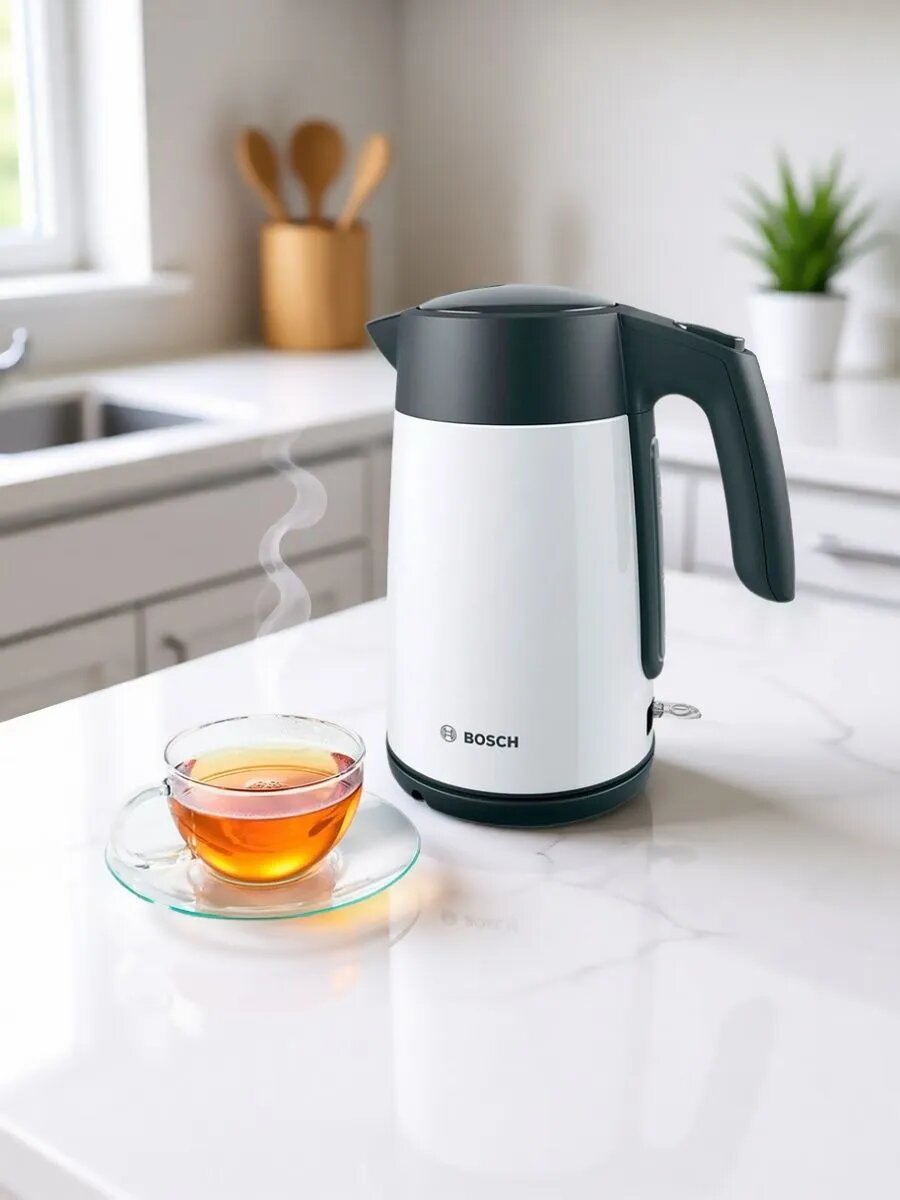 Электрический чайник Bosch TWK 7L461, 1.7 л, 2400 Вт, колба из нержавеющей стали, автоотключение