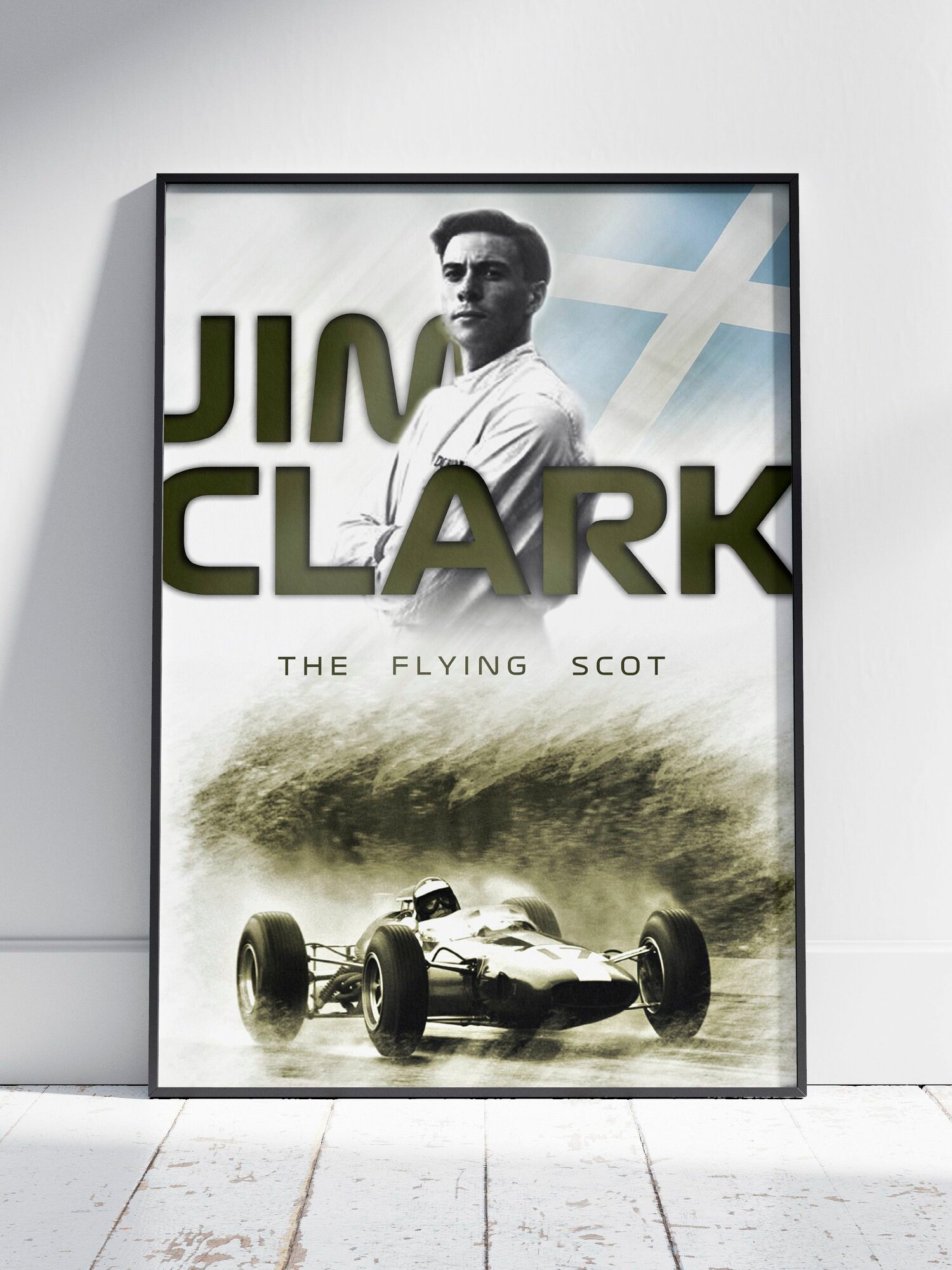 Плакат на стену для интерьера Пилоты Формулы 1 (Джим Кларк - Jim Clark) - Постер по спорту и физической активности формата A4 (21x30 см)