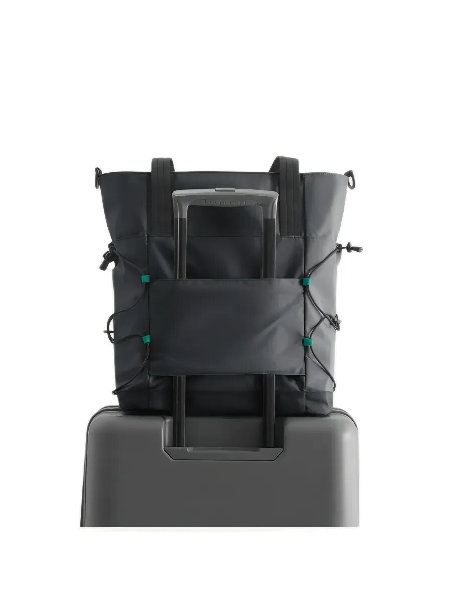 Сумка тоут Bagsmart, фактура гладкая, графит — фото 1
