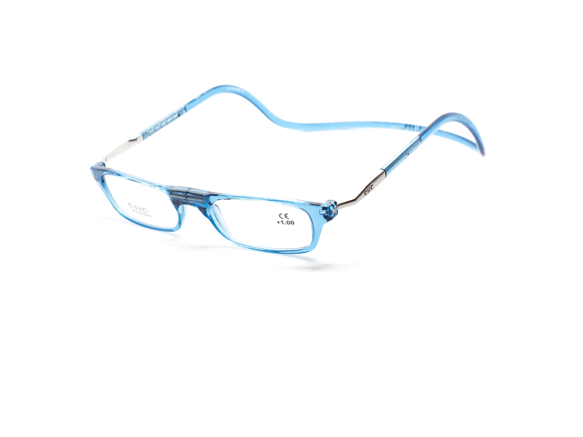 Очки CliC Vision Classic Джинсовый, серебро, +2, гриламид, металл, XL