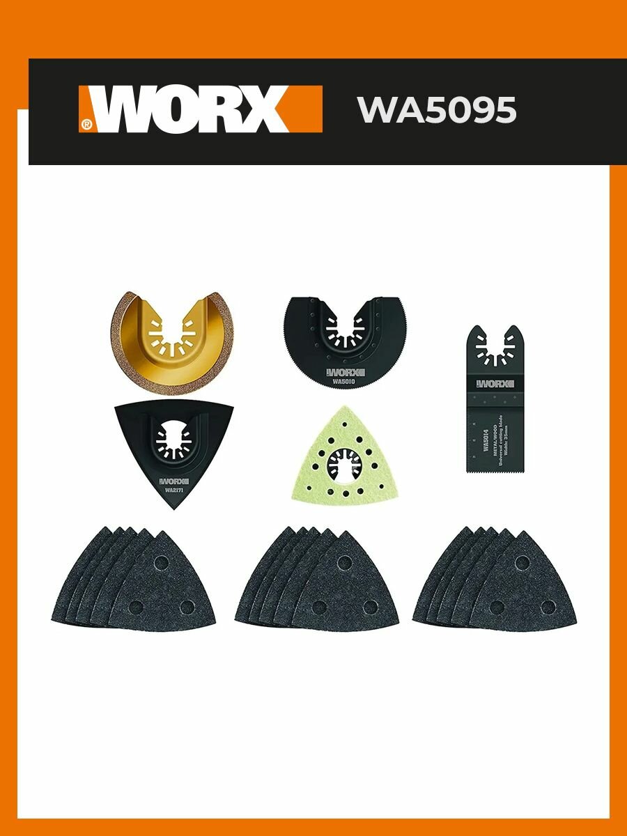 Набор насадок для реноватора Worx WA5095, комплект 20 насадок