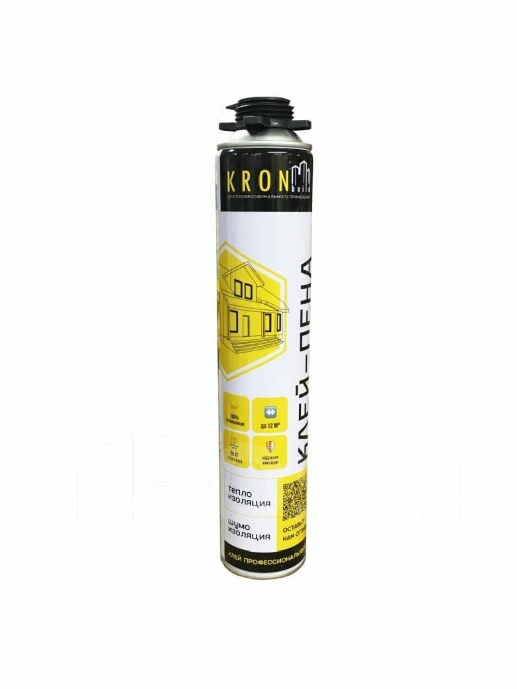 Пена-клей Kronbuild GF800 800г профессиональная под пистолет, морозостойкая, универсальная для стройки и отделки