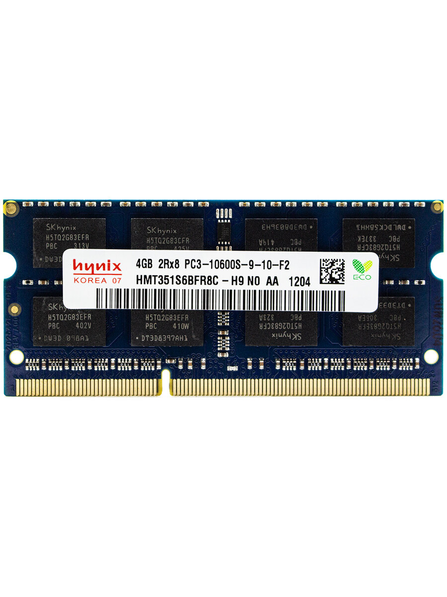 Модуль памяти для ноутбука SODIMM DDR3 4GB PC10600 1333МГц Hynix HMT351S6BFR8C-H9