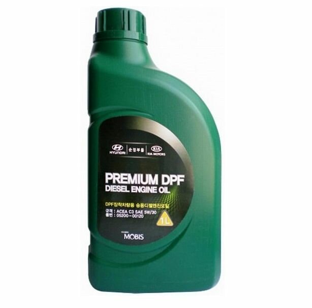 Масло моторное синтетическое Hyundai-KIA Premium DPF Diesel 5W30 ACEA C3 1л (0520000120)