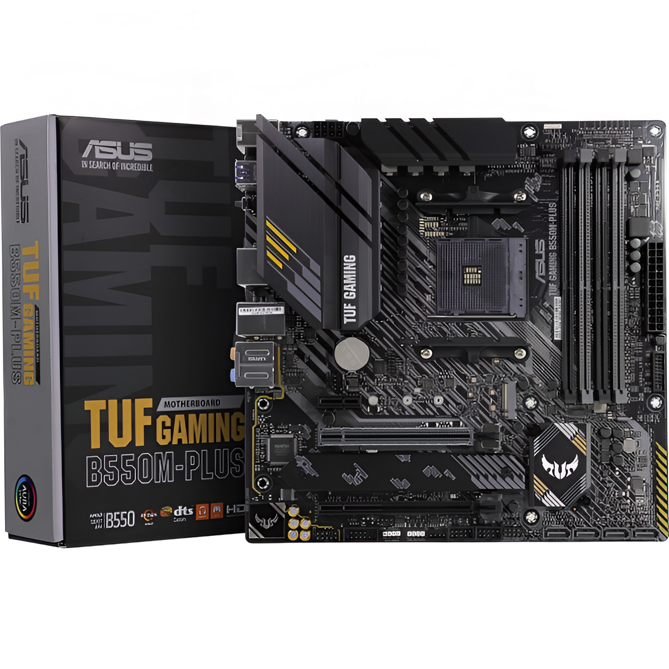 Материнская плата ASUS TUF GAMING B550M-PLUS (AM4/AMD B550/4xDDR4/2xPCI-Ex16/2xM.2/SB7.1/GLAN/DP/HDMI/mATX)