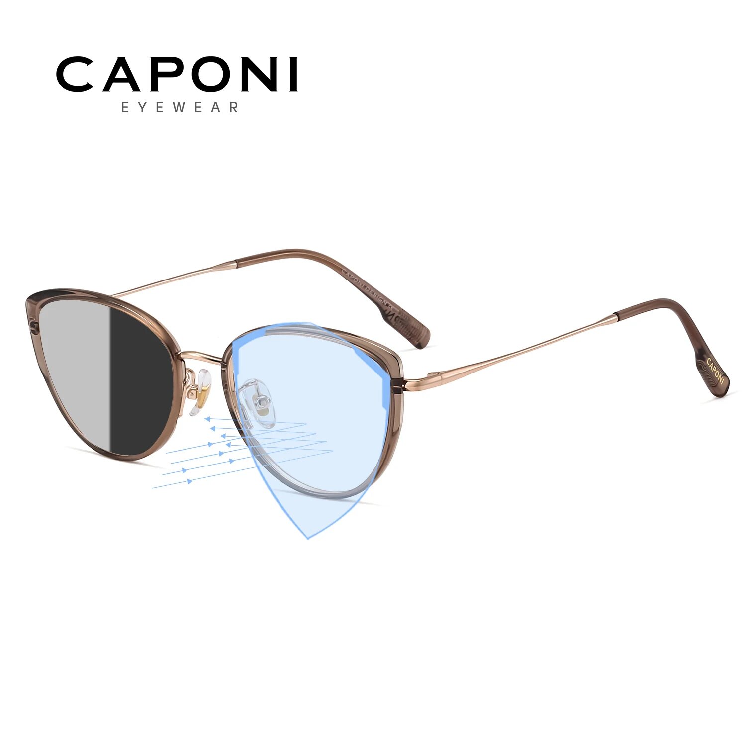CAPONI очки J34025 Brown-Photochromism