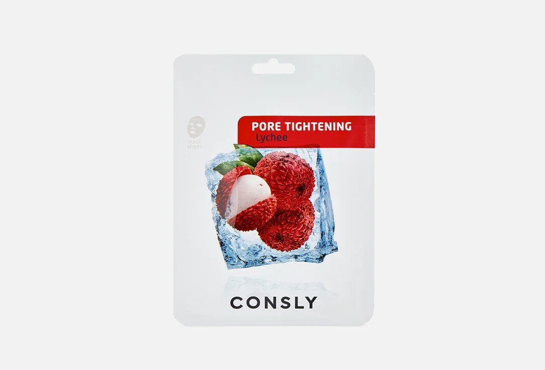 CONSLY Lychee Pore-Tightening Mask Pack Сужающая поры тканевая маска с экстрактом личи 1шт