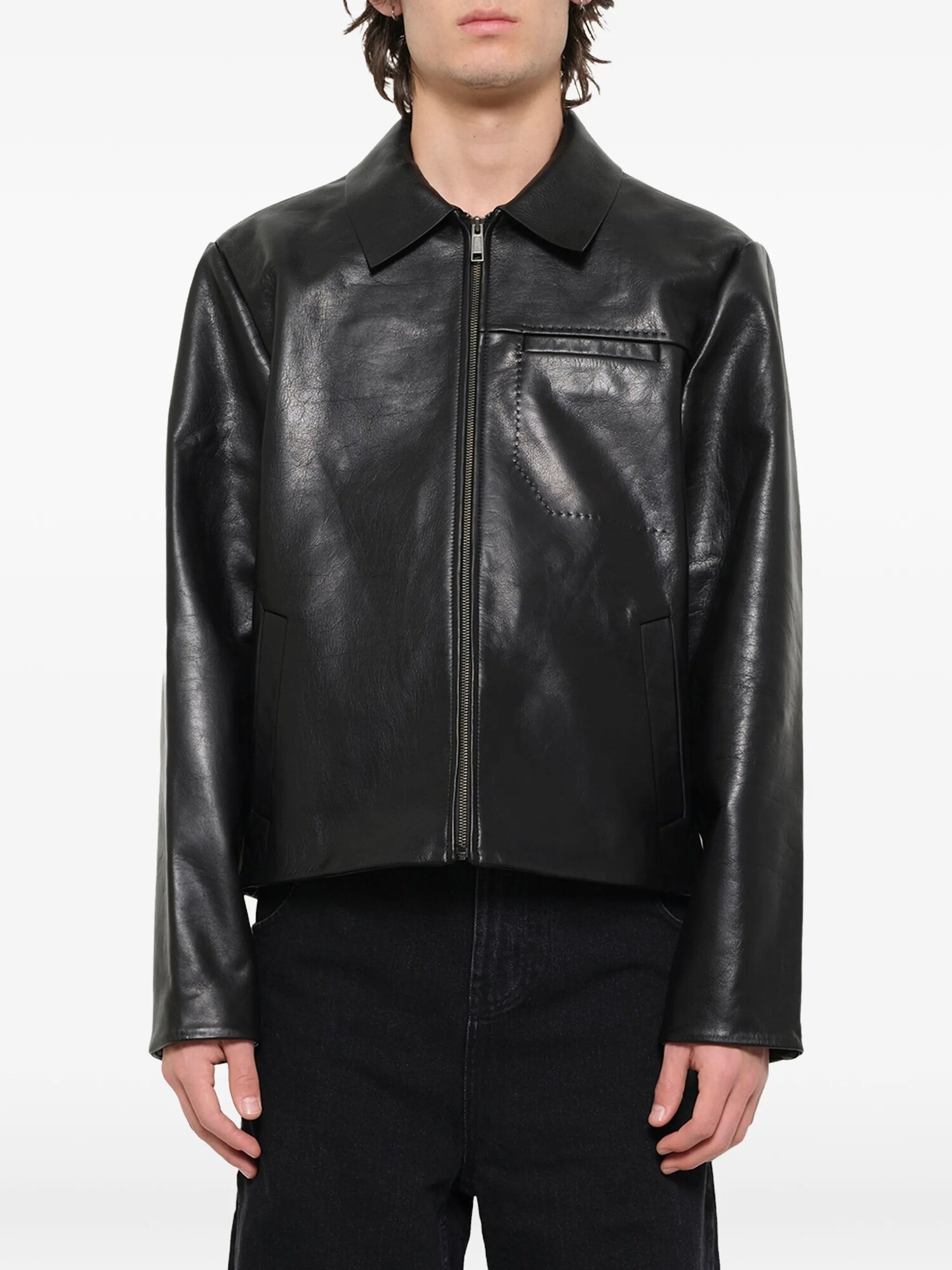 Куртка Entire Studios Corehide leather jacket, размер 48, black/black — фото 1
