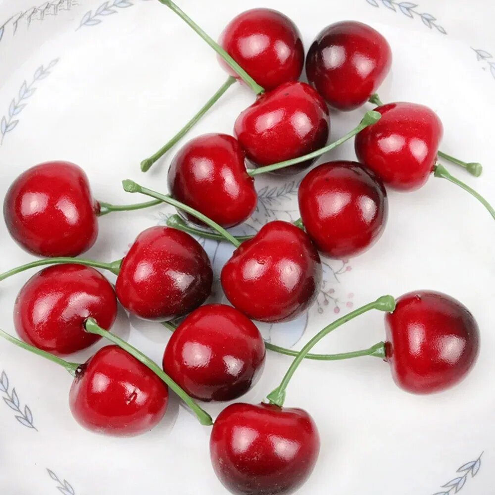 Искусственные вишневые плоды для декора Dark Red 30pcs