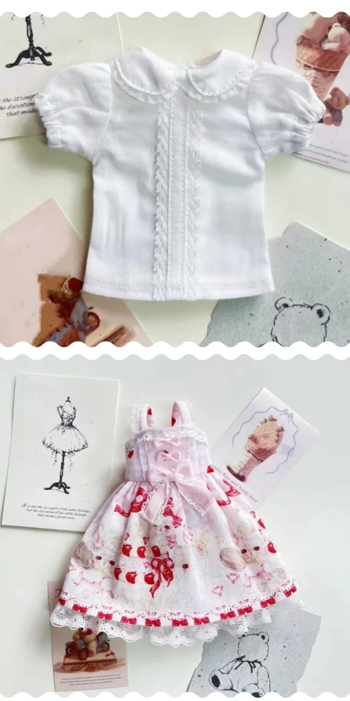 Одежда для кукол 1/6 Белый, Pink Set 1
