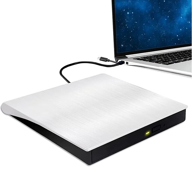 Портативный Внешний DVD-рекордер 2-в-1 USB 3.0 Type-C CD-ROM +/-RW Для ПК, Ноутбуков И Настольных Компьютеров
