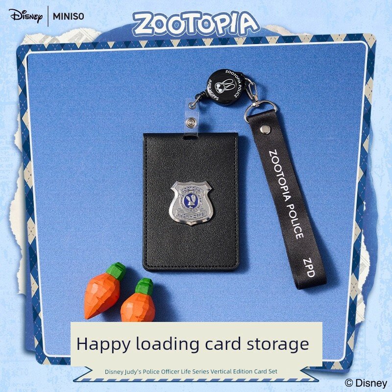 Кожаный держатель для удостоверений личности MINISO Disney Judy's Police Life Series, вертикальная и горизонтальная
