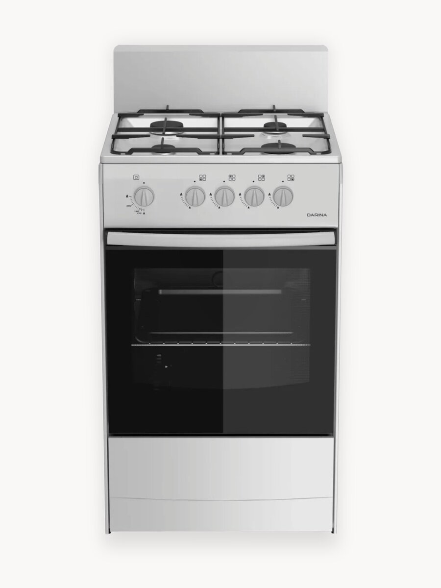 Газовая плита Darina S GM 441 001 W 50 см, 50 л, 4 конфорки, белый