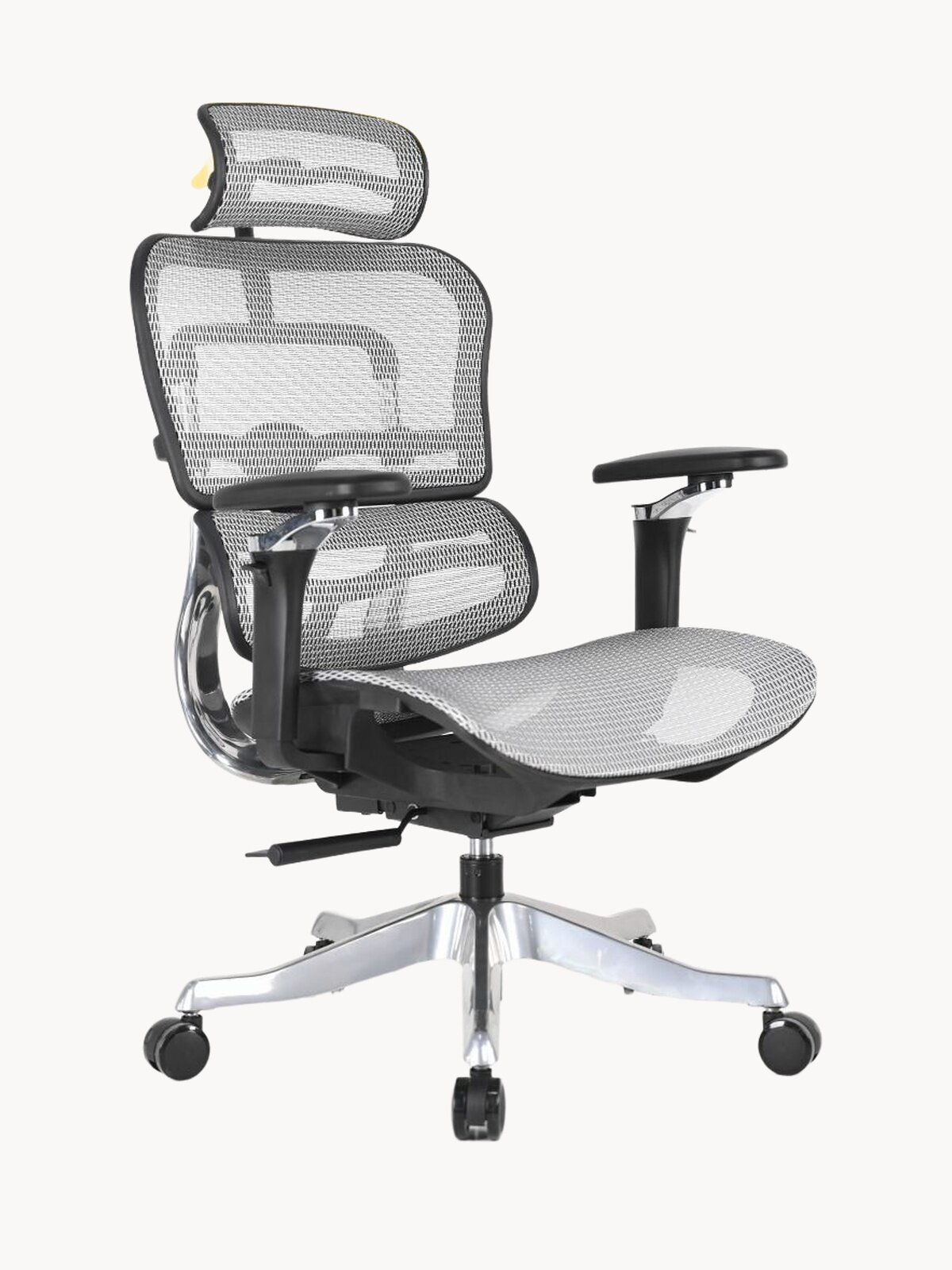 Рабочее компьютерное на колесиках для руководителя myroo Office HiRes A-532-GB серое в сетку. Взрослый крутящийся офисный стул с ортопедической спинкой работы за компьютером