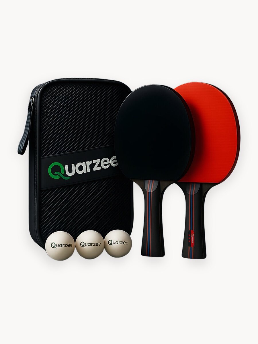 Ракетки для настольного тенниса Quarzee Lite (Набор 2 ракетки+3 мяча+чехол)