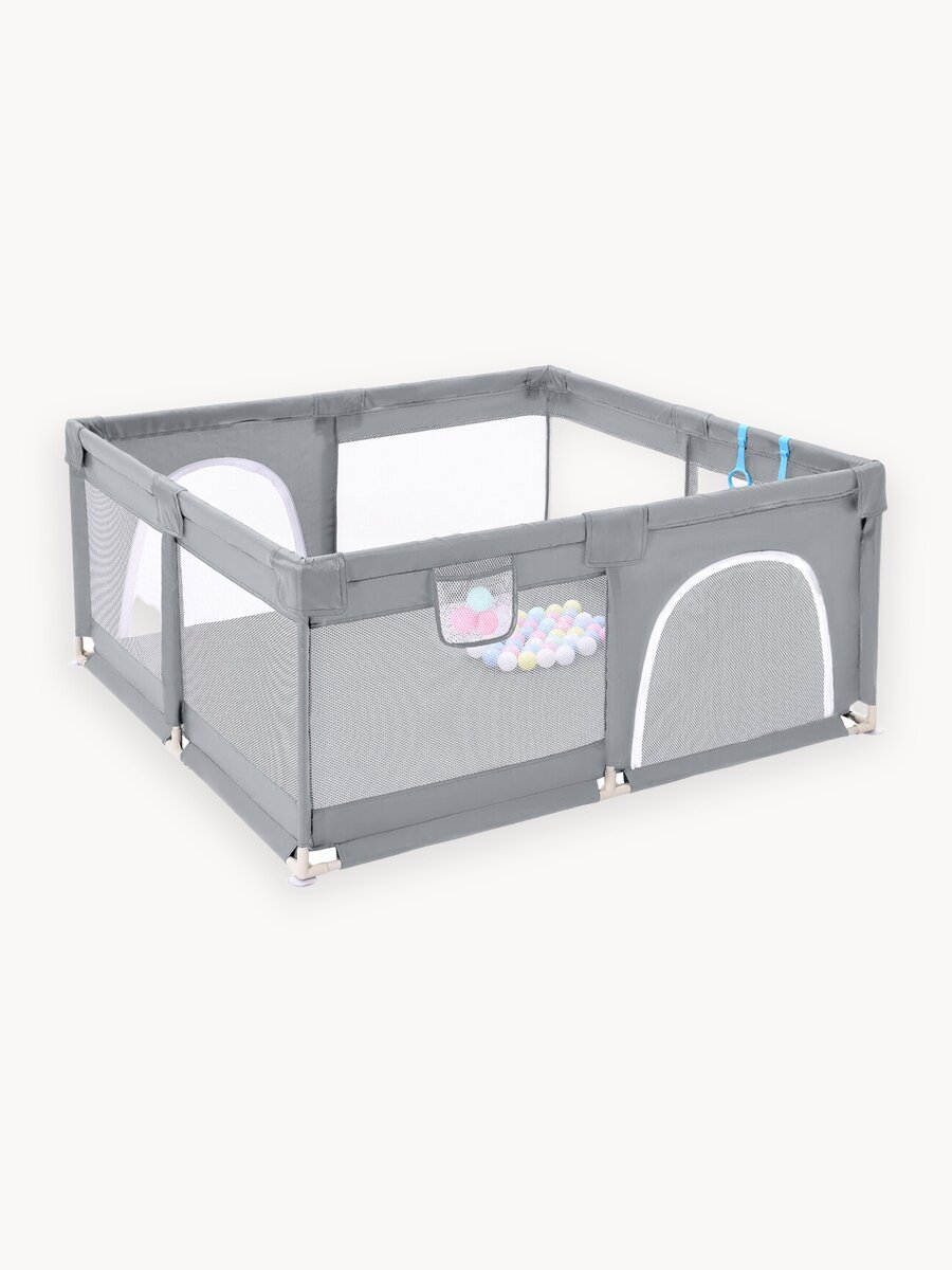 Манеж детский напольный 150х150 см Dearest игровой с шариками для сухого бассейна, складной для малышей, усиленный каркас