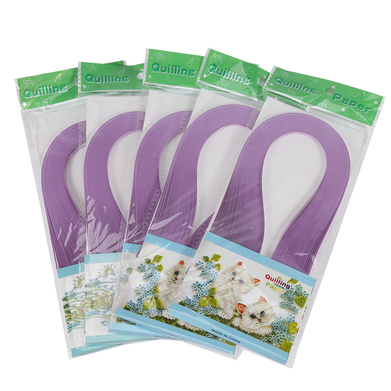 600 полосок для квиллинга 3 мм (фиолетовый, однотонные, ручная работа)