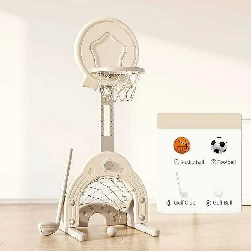 KNOW EASY-Детское баскетбольное кольцо, регулируемое баскетбольное кольцо "три в одном", футбольные ворота