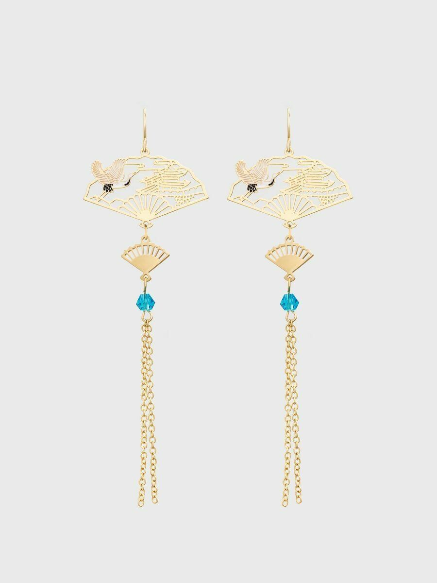 Серьги непарные, эмаль, жемчуг имитация, акрил