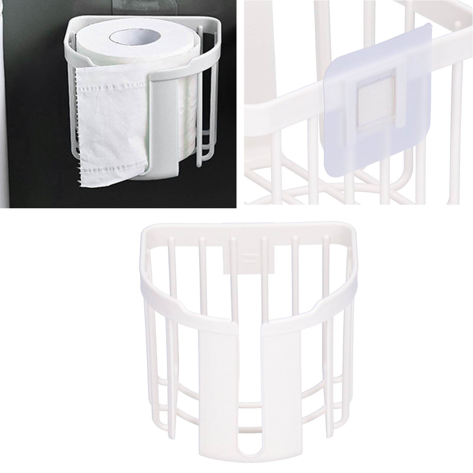 Полка для унитаза No Punch, большая вместимость, настенный держатель для туалетной бумаги для ванной комнаты для дома (белый)