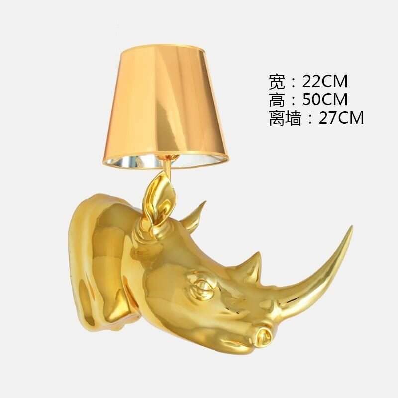 Носорог светильник с головой лошади, креативное индивидуальное украшение для спальни, прикроватная лампа
