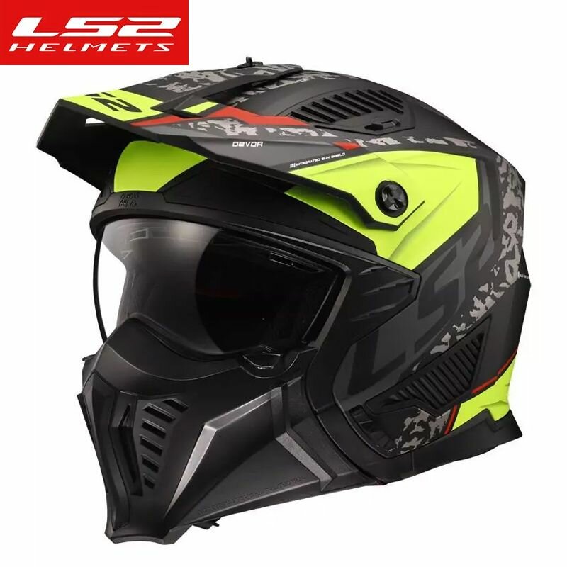 Мотошлем LS2 OF606 DRIFTER Solid — трансформер 3/4 Off-Road, съёмная «челюсть» и выдвижной визор, KPA, ECE R22.06