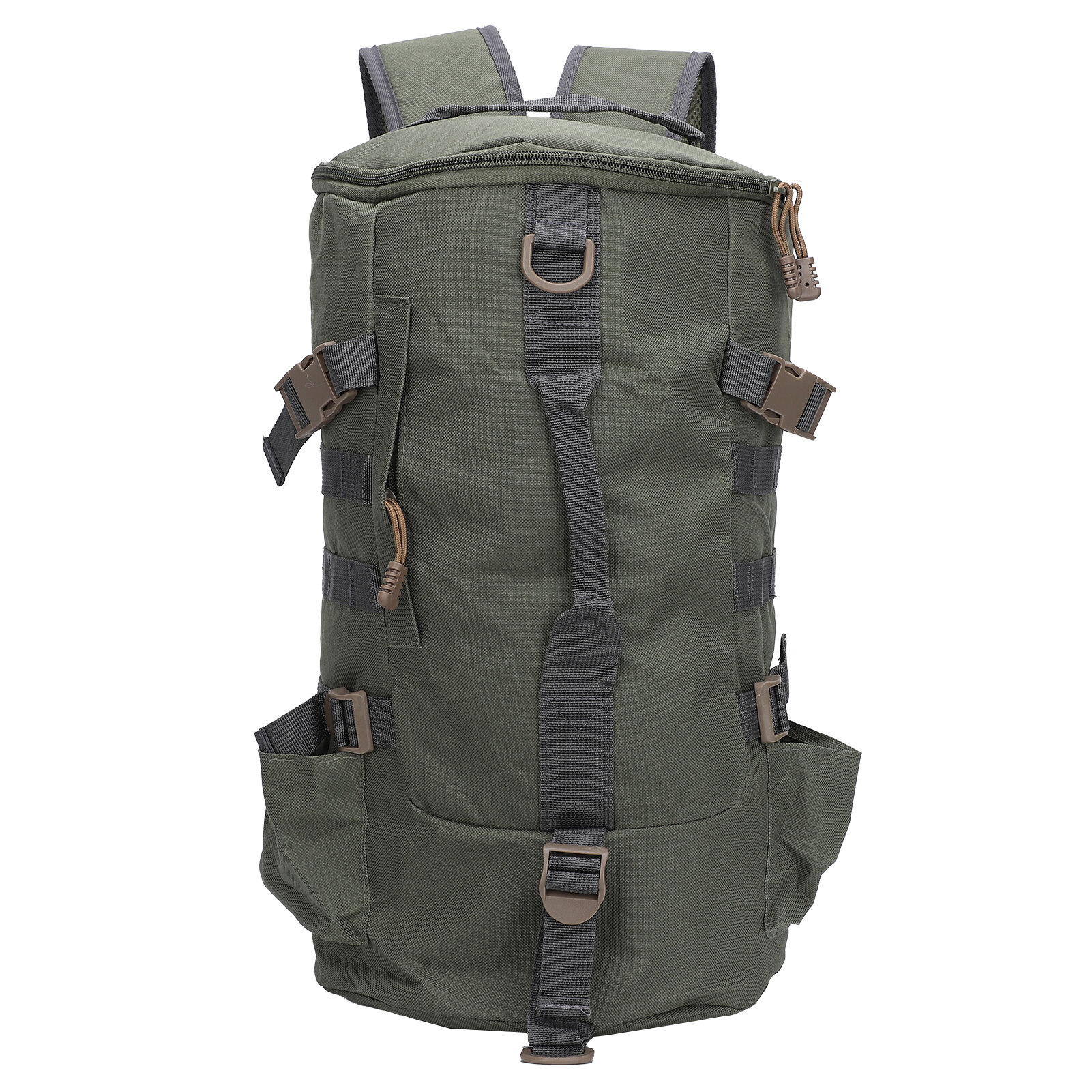 Вместительный рыболовный рюкзак с цилиндрическим держателем для удочек, портативная сумка для удочек, цвет армейский зеленый