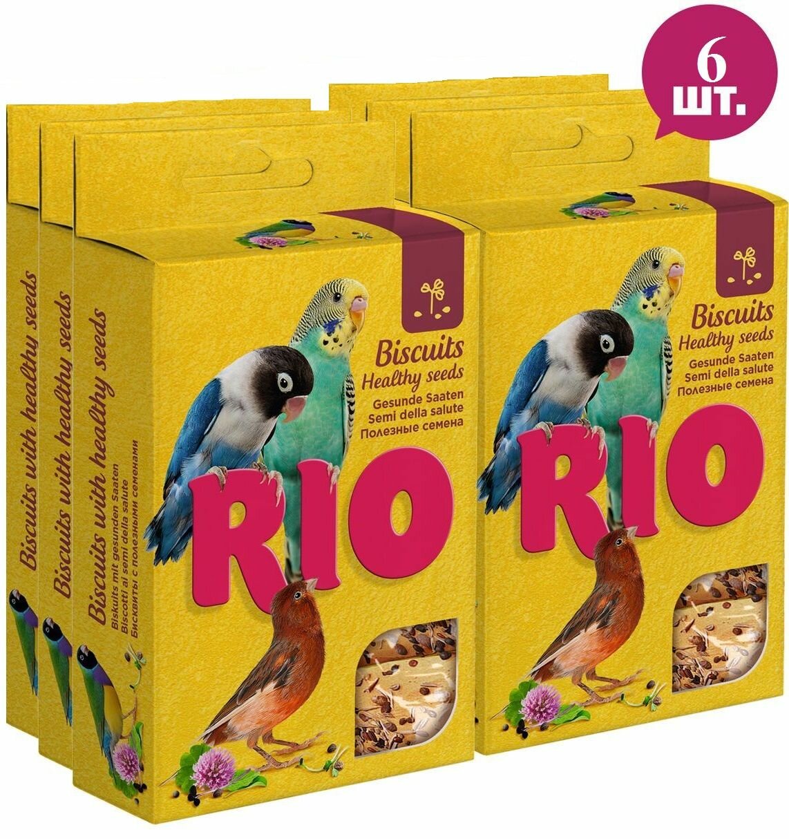 RIO Бисквиты для птиц с полезными семенами (6штук)