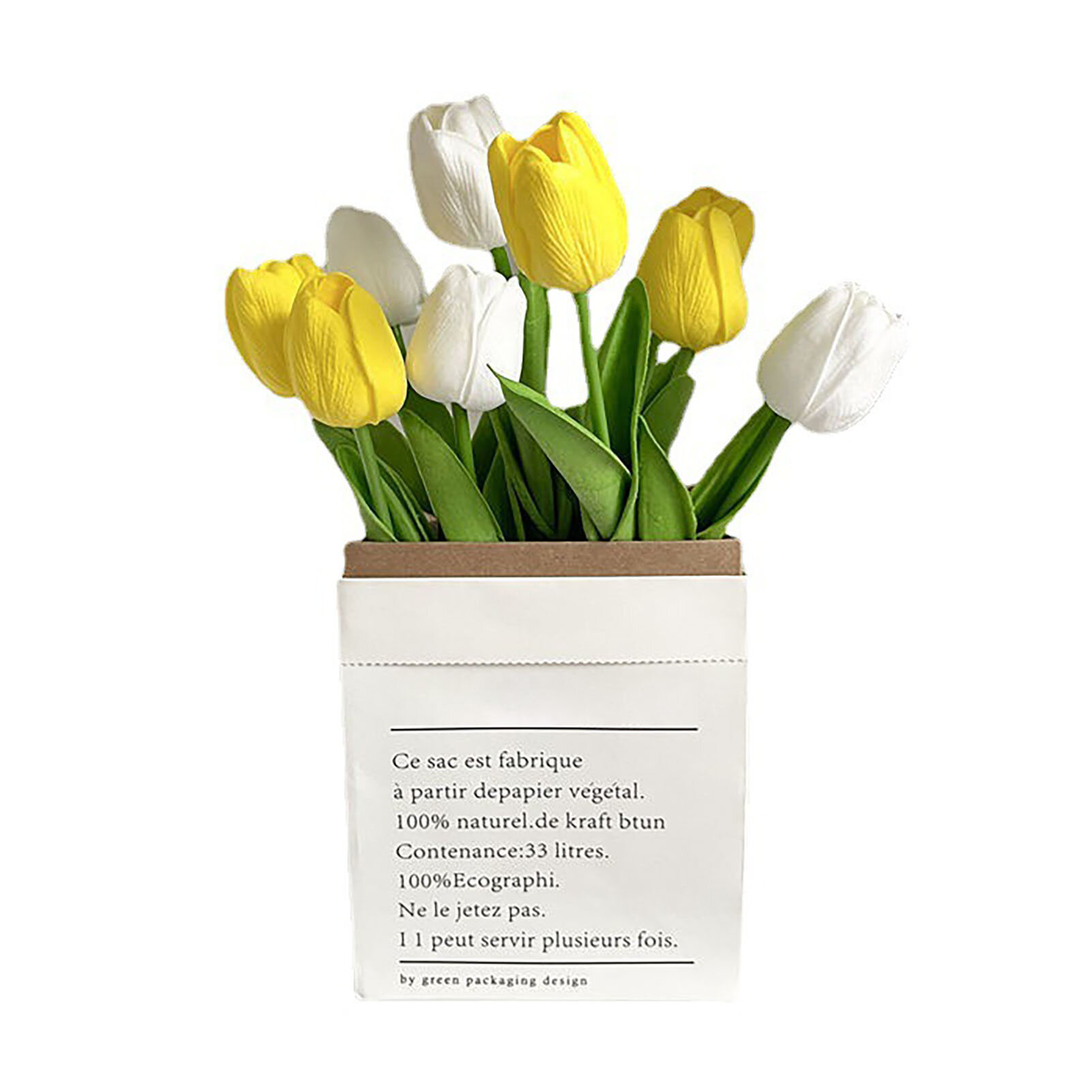 Искусственные цветы в стиле тюльпана. Мелкие детали. Яркие цвета. Яркие цвета. Пластиковые цветы для офиса. Фотографии гостиной. Белый и желтый.