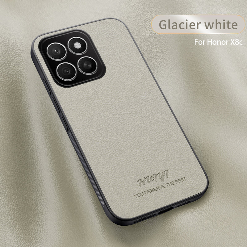 Чехол для Honor X8c / Хонор X8c Высококачественная кожа антиударный чехол, кожа поверхность, искусственная кожа, защита камеры, ударопрочный, Honor, Honor X8c, Хонор X8c, OблoЖкa, белый,