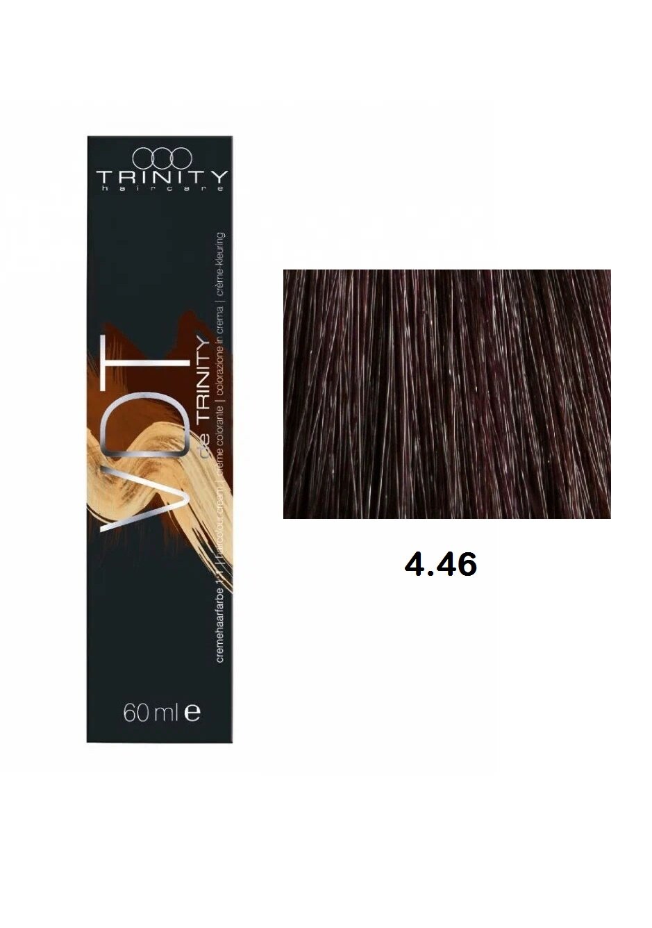 Trinity VDT Стойкая краска для волос 60 мл - VDT 4.46 mittelbraun rot violett Коричневый красно-фиолетовый