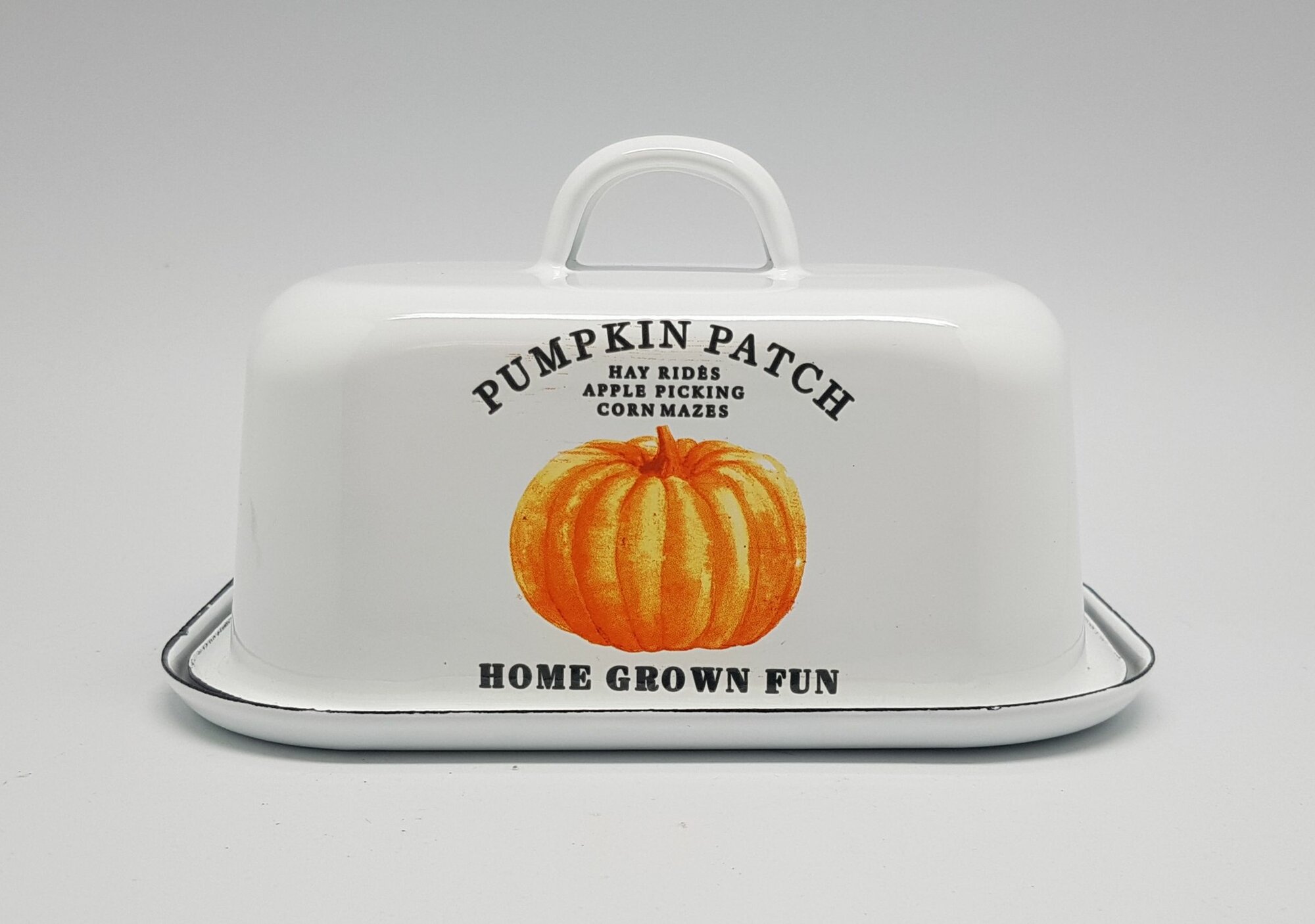 Масленка "Тыква" большая с эмалированным покрытием, длина 18,5 см