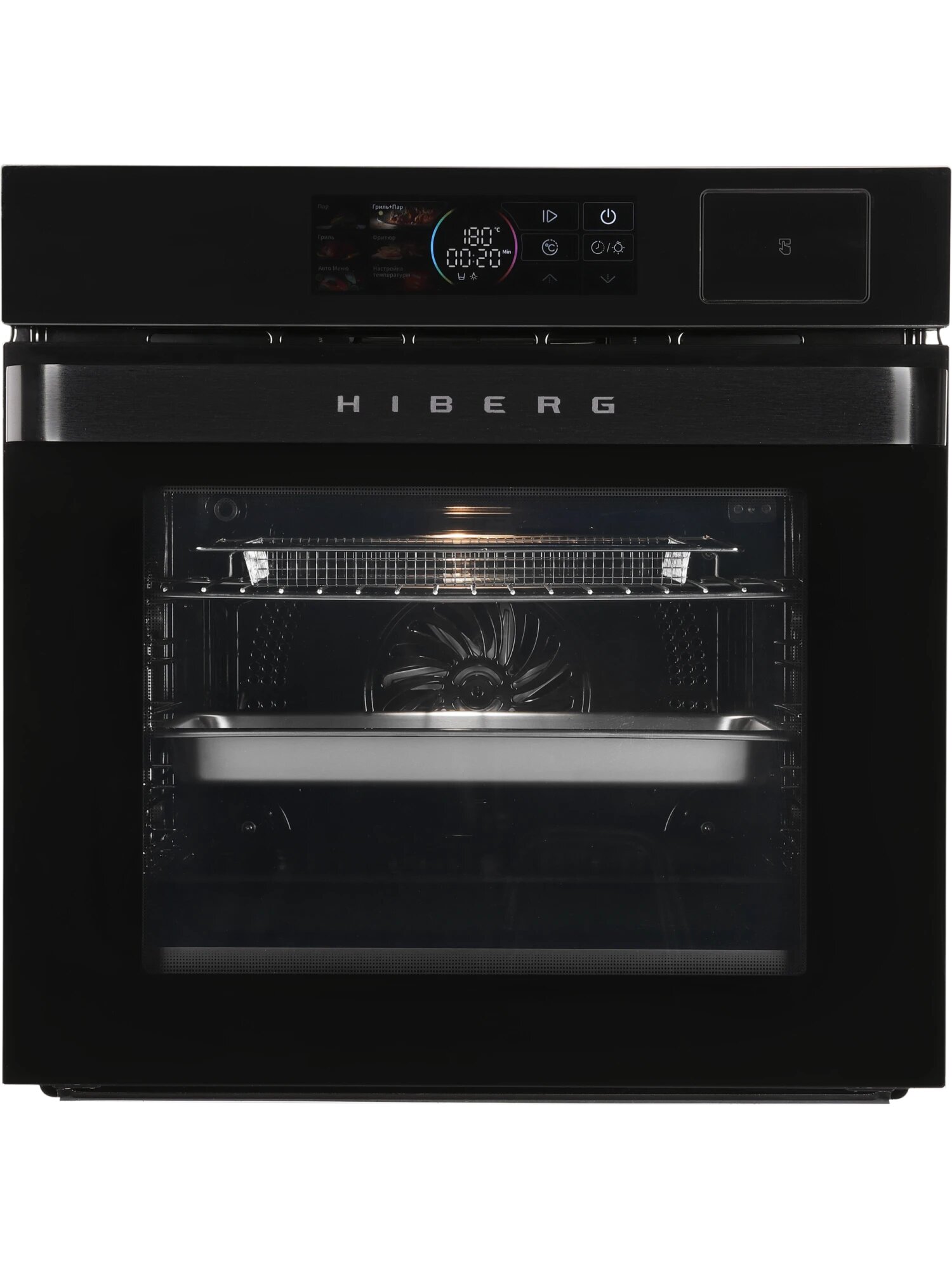 Встраиваемый духовой шкаф HIBERG S-VM 6415 B SMART, электрический, черный